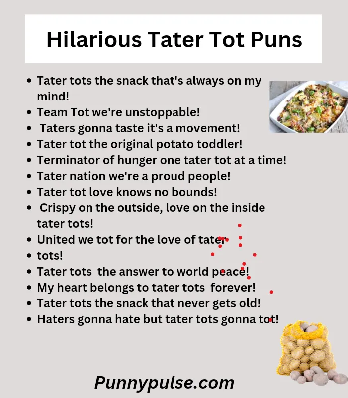 213+ Spud-tacular Tater Tot Puns