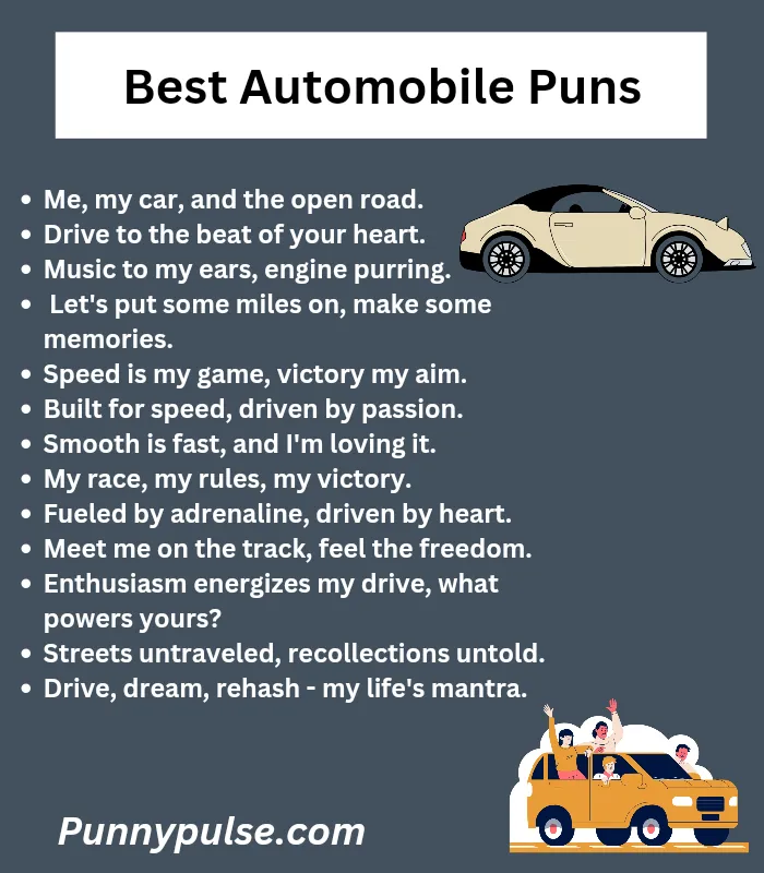 214+ Automobile Puns to Drive You Wild with Laughter!