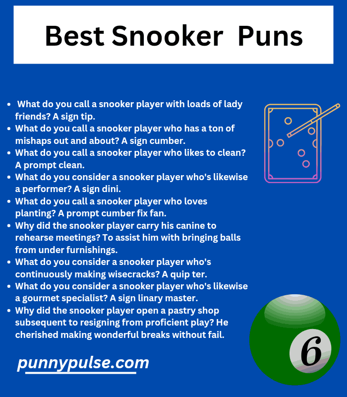 147+ Hilarious Snooker Puns That’ll Leave You in Cue for More Laughs