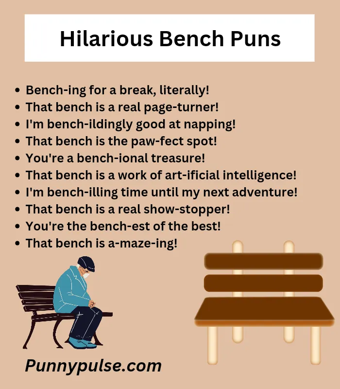 164+ Bench Puns That Will Have You Sitting Pretty with Laughter - Punny ...
