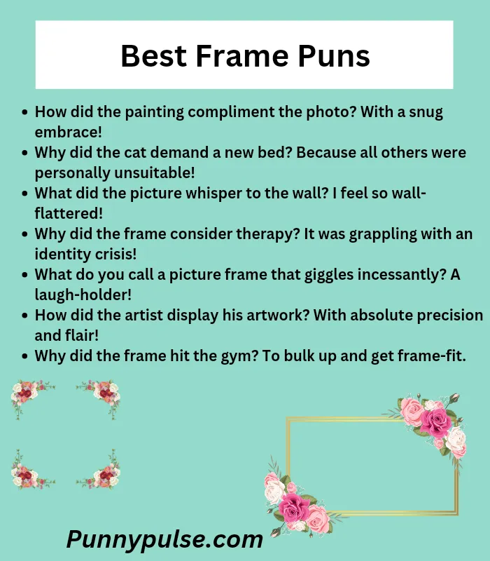 200+ Snap Judgment: Frame Puns That Click Every Time