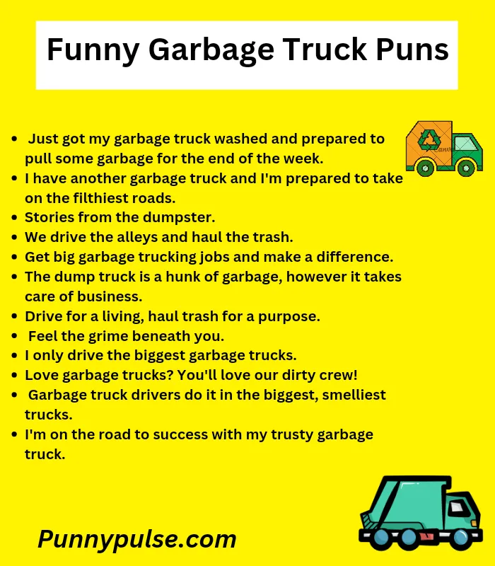 212+ Hilarious Garbage Truck Puns to Clean Up Your Humor!