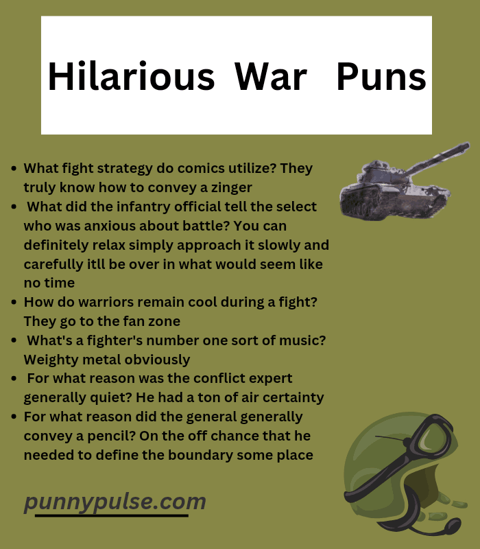 124+ Hilarious War Puns That’ll Blow You Away - Punny Pulse