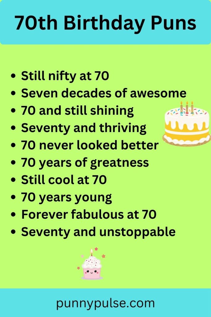 165+ Hilarious and Heartwarming 70th Birthday Puns to Celebrate the Big ...